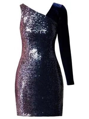 RUMOUR LONDON Coco Mini Sequined Ombré Dress - Blue