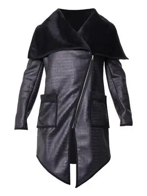 METAMORPHOZA Embossed Suede-Fur Blazer