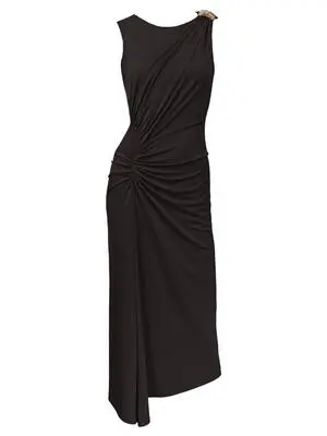 ME & THEE Prima Donna Jersey Dress With Brooch - Black