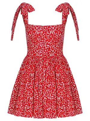 NAZLI CEREN Audree Floral Mini Dress - Red