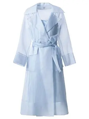 LITA COUTURE Organza Trench Dress - Blue