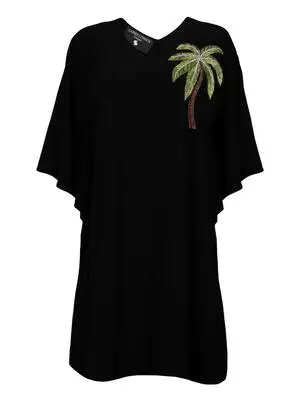 LAINES LONDON Couture Palm Tree Kaftan - Black
