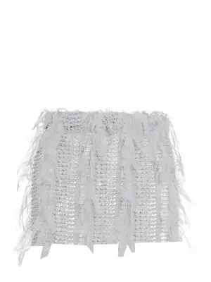 SARAH REGENSBURGER Fringe Mini Skirt - White