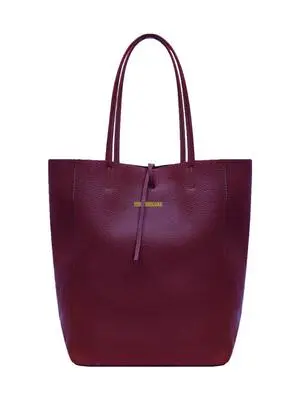 BETSY & FLOSS Milan Leather Tote Bag With Gold Hardware - Yellow