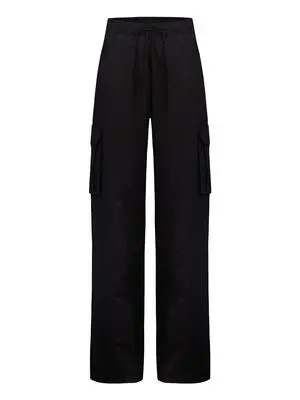 PCFG Black Cargo Pants With Drawstring Waist - Grey