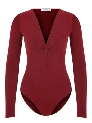 MAAN ISTANBUL V-Neck Knot Detail Bodysuit