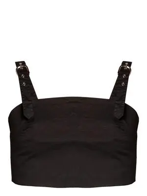 ETTIE Buckle Strap Crop Top - Black