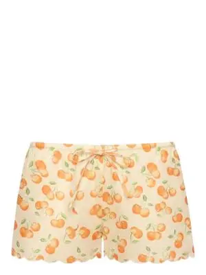 MONTCE Scalloped Low-rise Drawstring Shorts - Red