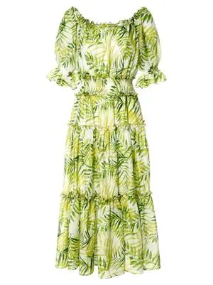 AGGI BY HALEWSKI Cotton Voile Maxi Dress - Green