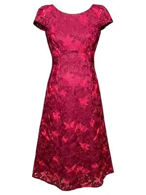 ALIE STREET LONDON Charlotte Lace Midi Dress - Red