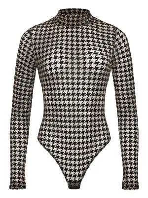 PERILLA Oxford Houndstooth Bodysuit - Black
