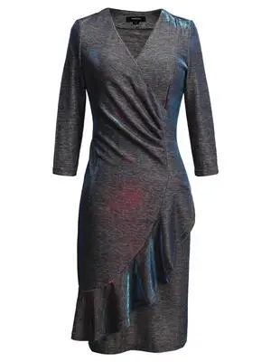 SMART AND JOY Fit-and-flare Ruffle Tiered Dress - Blue