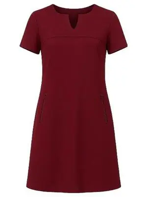 CONQUISTA Sack Dress In Stretch Punto Di Roma Fabric - Red