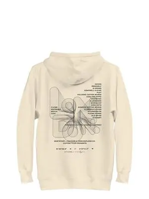 ANCHOR & CREW Gustatory London Coffee Scene Embroidered Hoodie - Brown