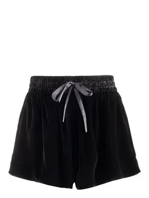 JE MÉRITE (I DESERVE) Silk Velvet Drawstring Shorts - Black