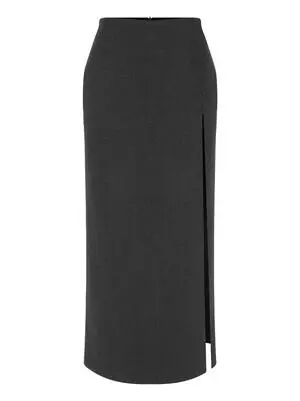 NAZLI CEREN Lea Twill Maxi Skirt - Grey