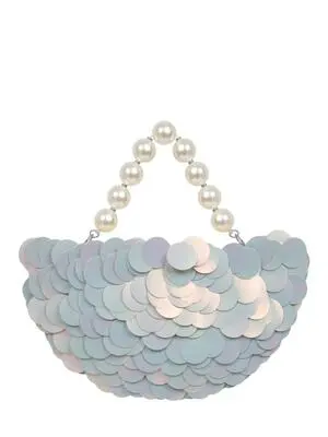 D’lueur Atelier Demi Lune Bag With Pearl Handle - Grey