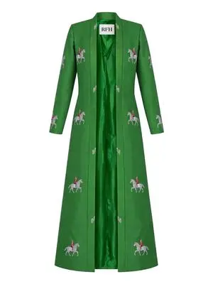 ROQAIA FASHION HOUSE Embroidered Jacquard Jacket - Green