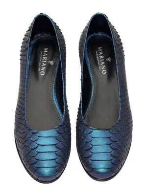 MARIANO SHOES Gala Python Leather Ballerinas - Purple
