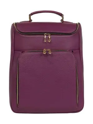 LUIS STEVEN Medium Pebble Leather Laptop Backpack - Red