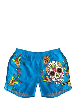 FISHIRT Printed Swim Shorts - Blue