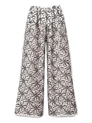 JULIA ALLERT Textured Wide Leg Pants - Black