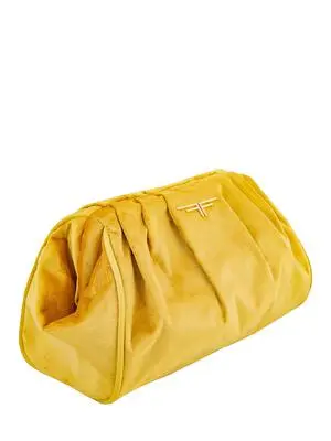FIOLAS Fiolas Liv Clutch In Yellow Silk Velvet
