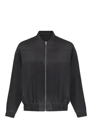 THE SUMMER EDIT Silk Bomber Jacket - Black