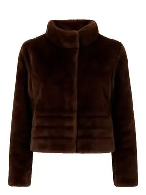 TANTRA SPAIN SL Synthetic Fur Jacket With Clip Fastening - Brown