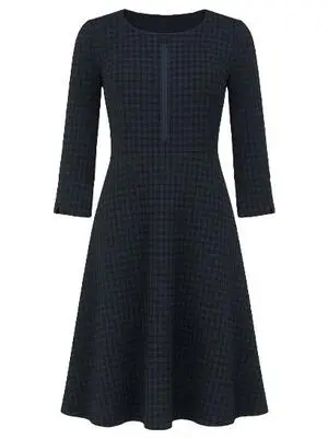 CONQUISTA Check Fit & Flare Dress