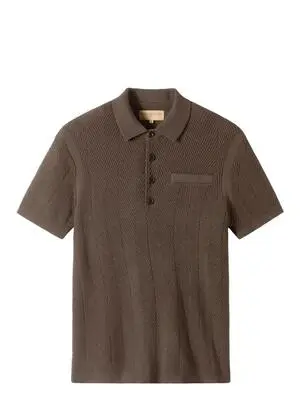 WESTON JON BOUCHER Alastair Slim Fit Knit Polo Driftwood - Brown