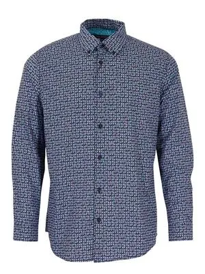 LORDS OF HARLECH Morris Ibiza Petal Shirt Teal - Blue