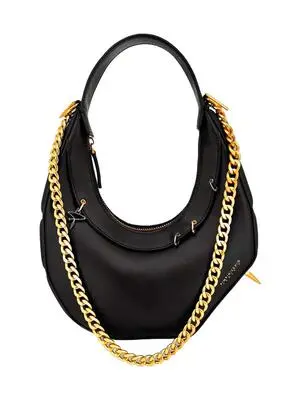 PIMPINICCHIO NEWYORK Asymmetrical Hobo Bag With Chain Strap - Black