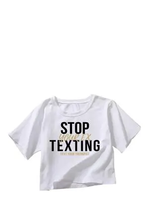 REJECTED HEARTS CLUB Stop Texting Your Ex Crop Top Shirt - White