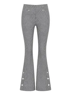MIRIMALIST High-waisted Gingham Check Flare Pants - Black/white