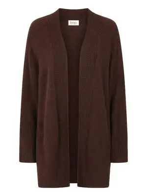 LOOP CASHMERE Ribbed Edge To Edge Cardigan - Brown