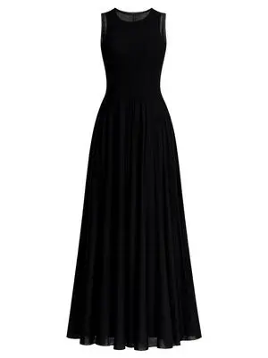 TANTRA SPAIN SL Long Sleeveless Textured Lace Dress - Black