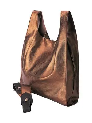JUAN-JO Leather Shoulder Bag Brown