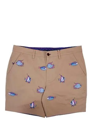 LORDS OF HARLECH Edward Fish Embroidery Shorts Orange/blue