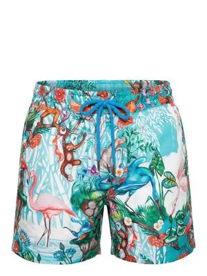 MAISON TANGERINE Printed Swim Shorts - Blue