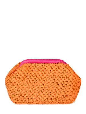 SPRINGMOONATELIER Handcrafted Raffia Yarn Bag - Orange