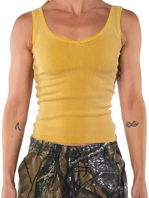 ARIKO Ribbed Tank - Gold