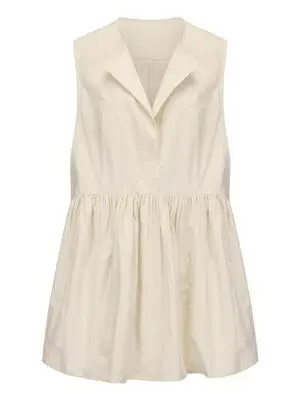 MUTE BY JL Sleeveless Button-up Shirt - White