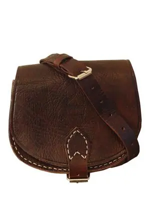 BERBER LEATHER Temara Small Saddle Bag - Brown