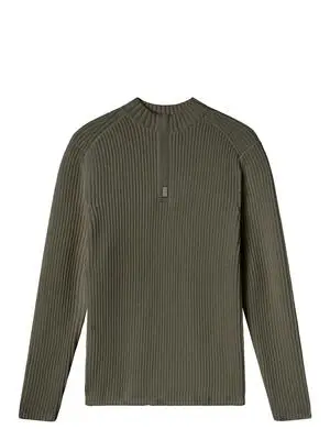 WESTON JON BOUCHER Sentry Half Zip Cashmere & Wool Slim Fit Sweater - Green