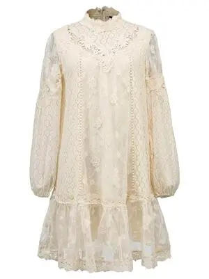 SMART AND JOY Lace And Tulle Baby-Doll Dress