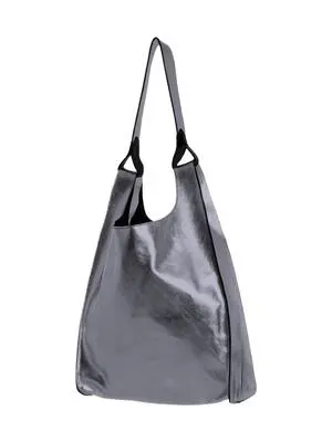 JUAN-JO Metallic Leather Shoulder Bag Grey