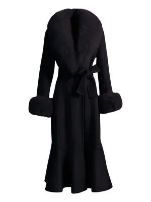 HORTONS ENGLAND Westminster Cashmere Peplum Coat - Black