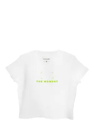 KAPTURE Graphic Organic Cotton Crop Top - White