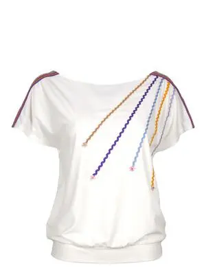 LALIPOP DESIGN Viscose Blouse With Ribbon Detail - White